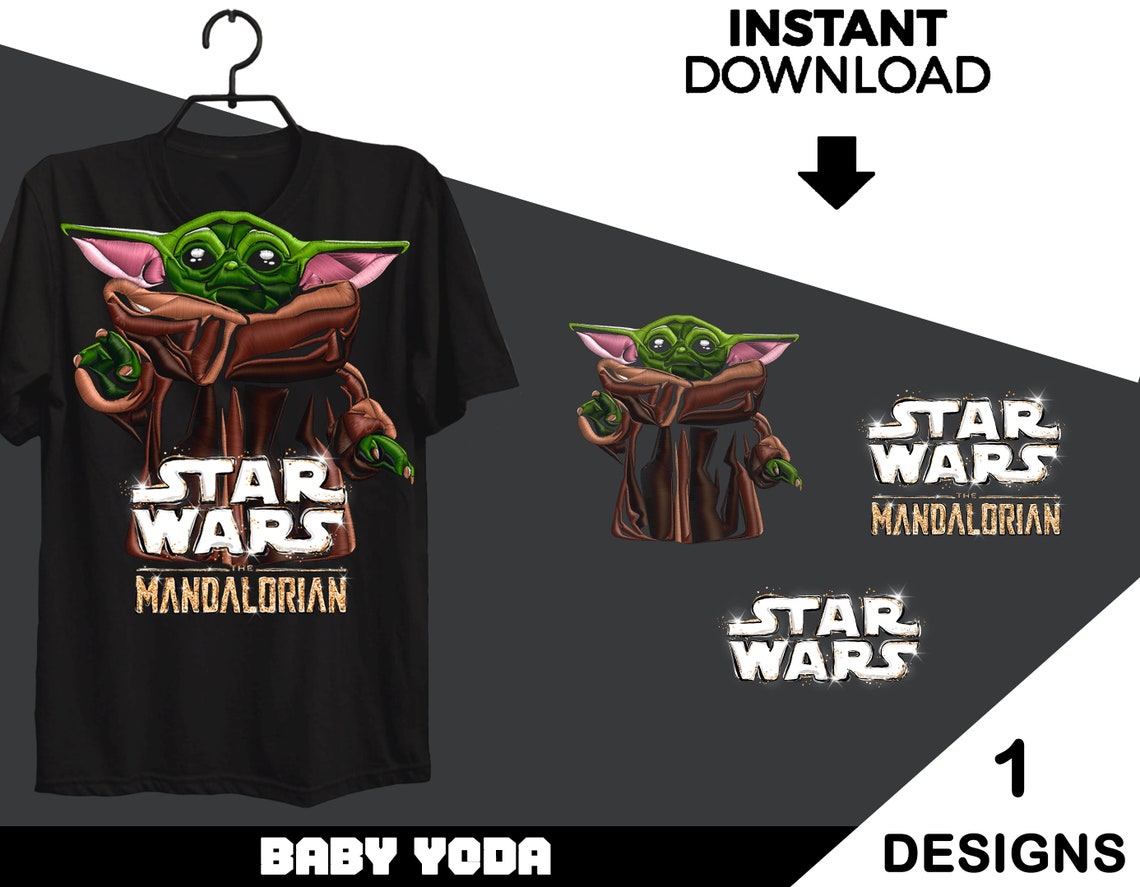 Grogu PNG Baby Yoda Shirt Design, Instant Download, Ready to Print ...