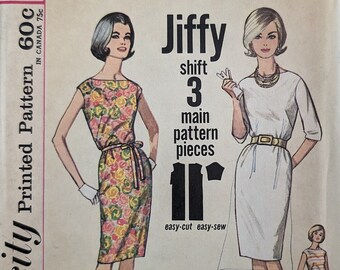 60s Simplicity 6013. 32 Bust. Mod Retro Shift Dress Bows. Beach Wear ...