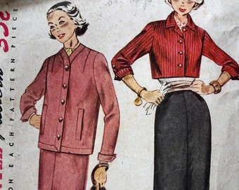 1956 Vintage Sewing Pattern B34 PANTS BLOUSE & OVERSKIRT R987 by ...