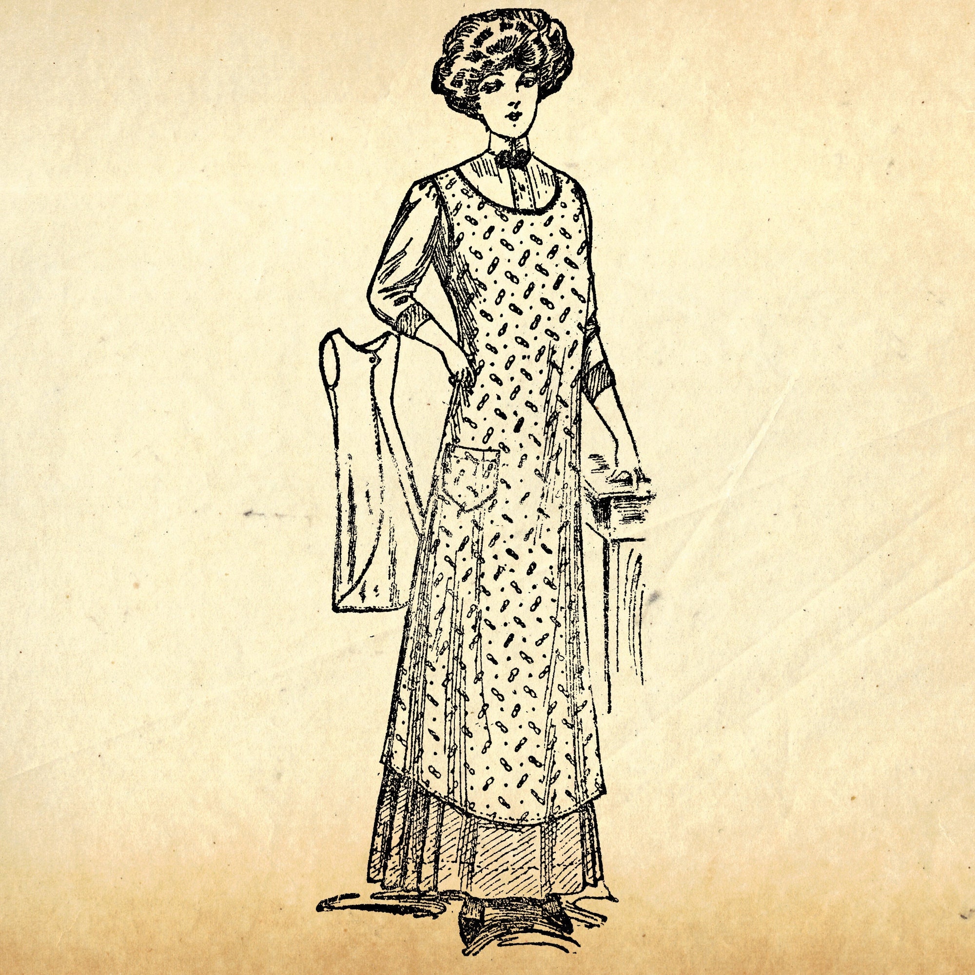 PDF 1900s 1910s Apron Sewing Pattern Digital Download Print at - Etsy