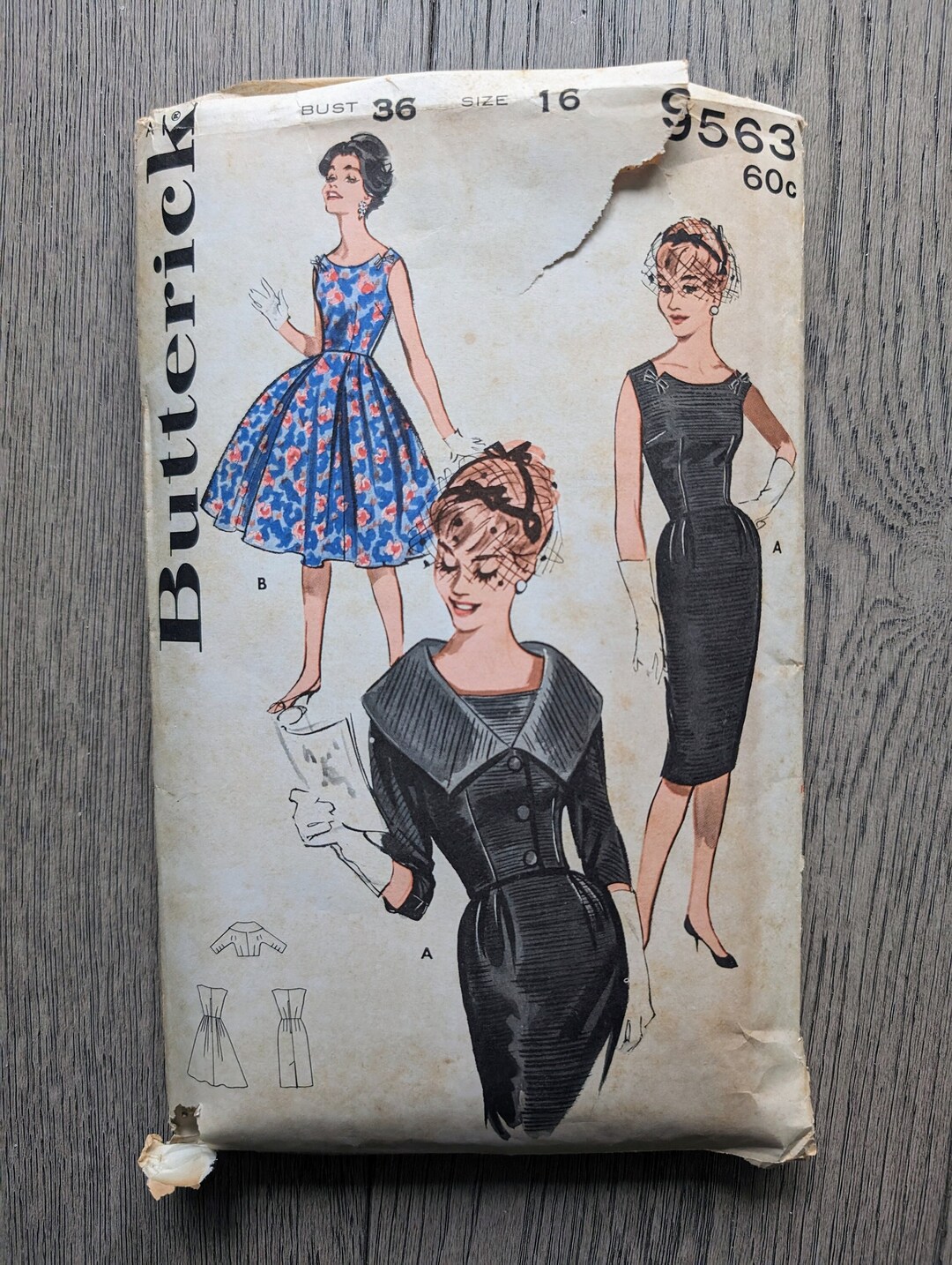 Butterick 9563 Bust 36 Dress and Jacket Vintage 1960s Sewing Pattern - Etsy