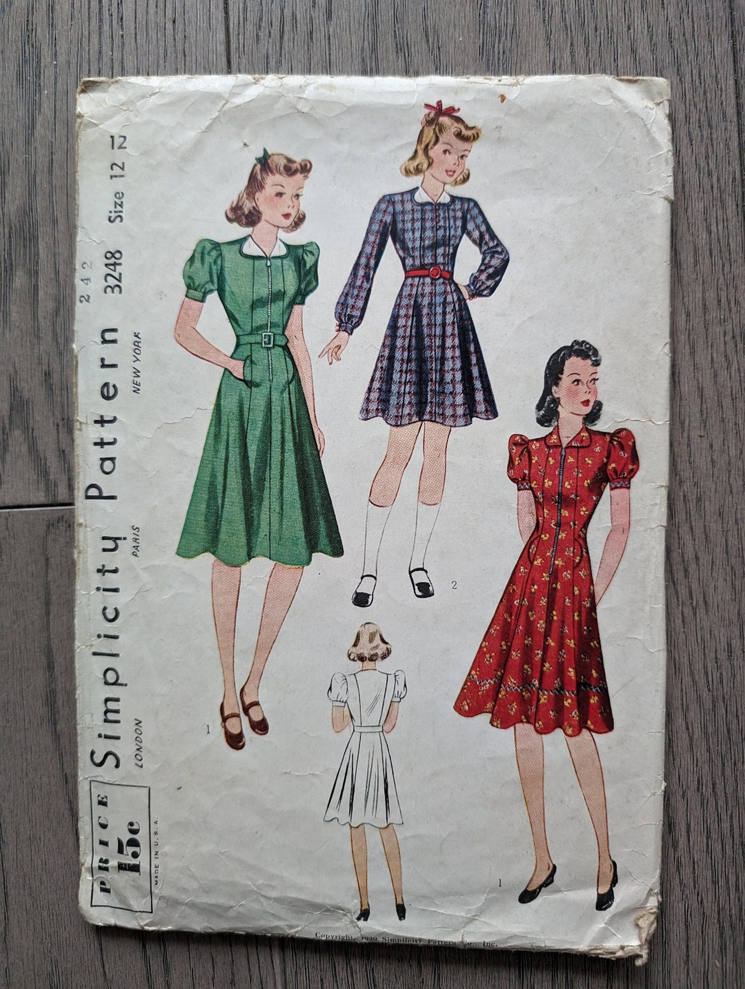 Simplicity 3248 | Bust 30 | Girl's Dress | Vintage 1930s Sewing Pattern - Etsy