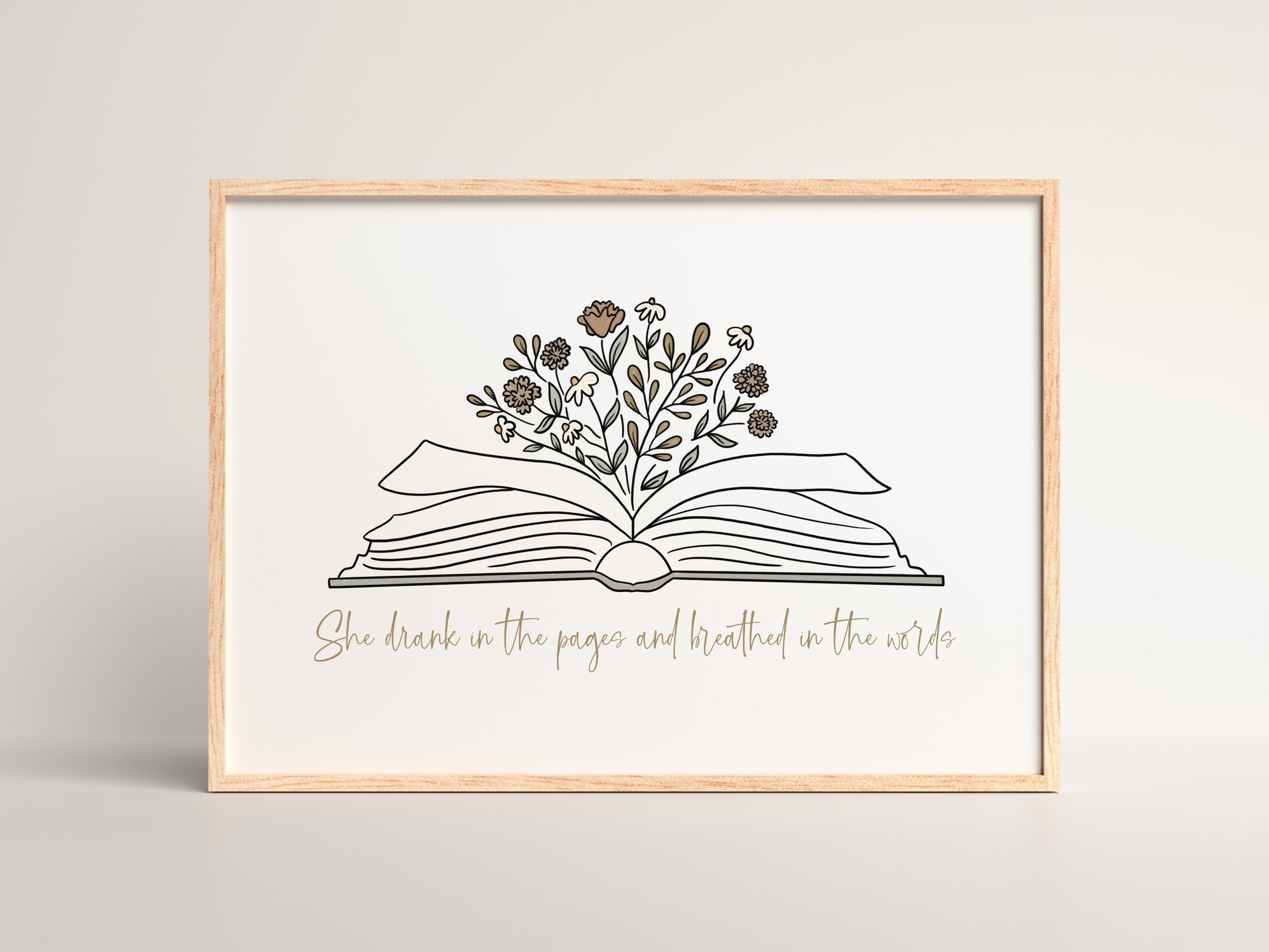 Wildflower Book - Art Print - Quote - Wall Decor - 5x7 - 8x10 - Etsy