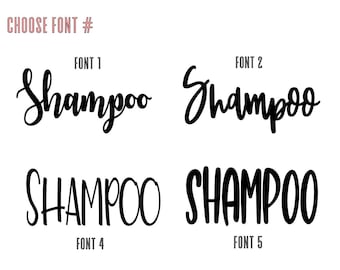 Shampoo Label Waterproof Black Font - Etsy