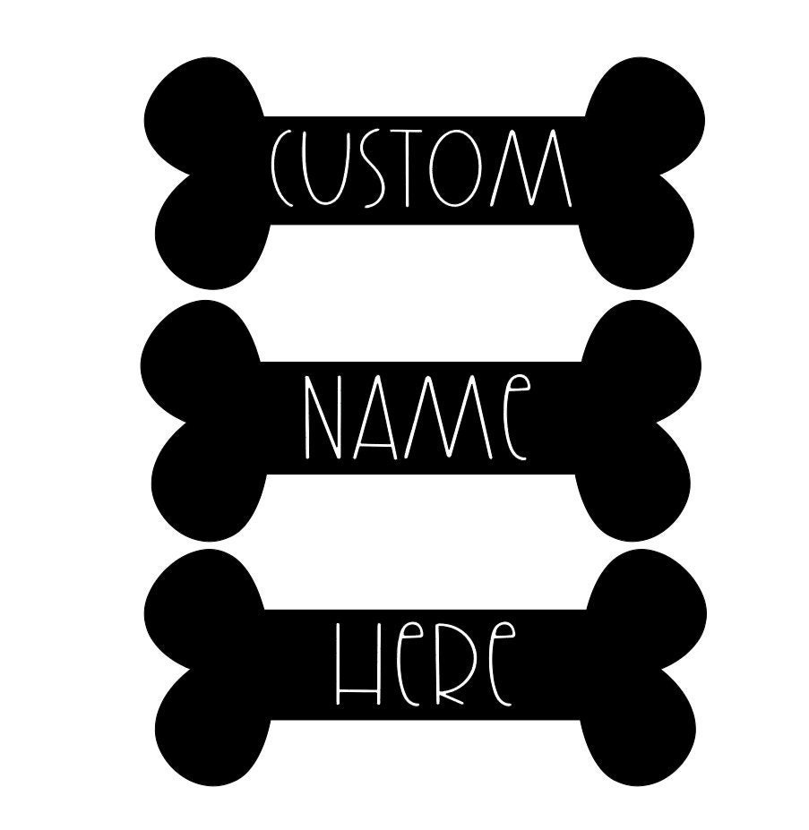 Custom Dog Bone Decal - Etsy