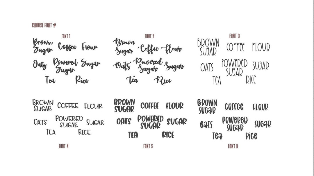 Customizable Kitchen & Pantry Labels | DECAL ONLY - Etsy