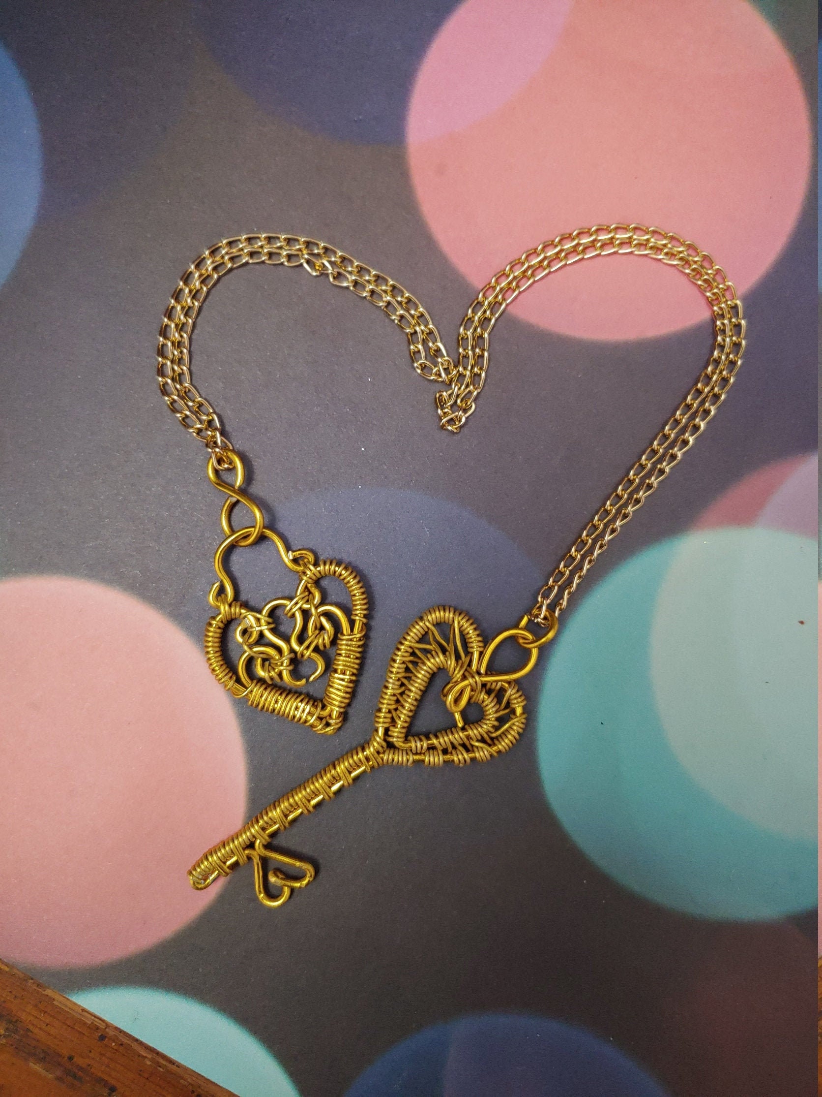 Colgantes de oro Lock and Key Heart para collares o llaveros para el ...
