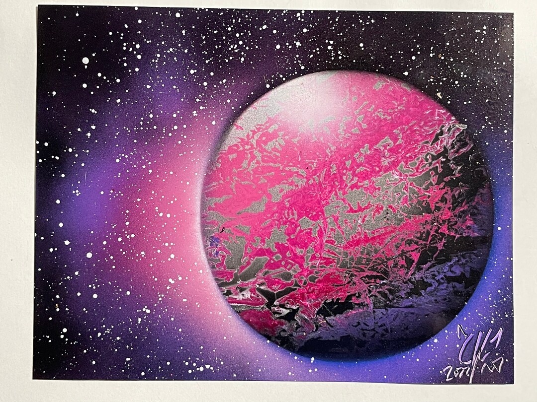 Pink Planet With Nebula - Etsy