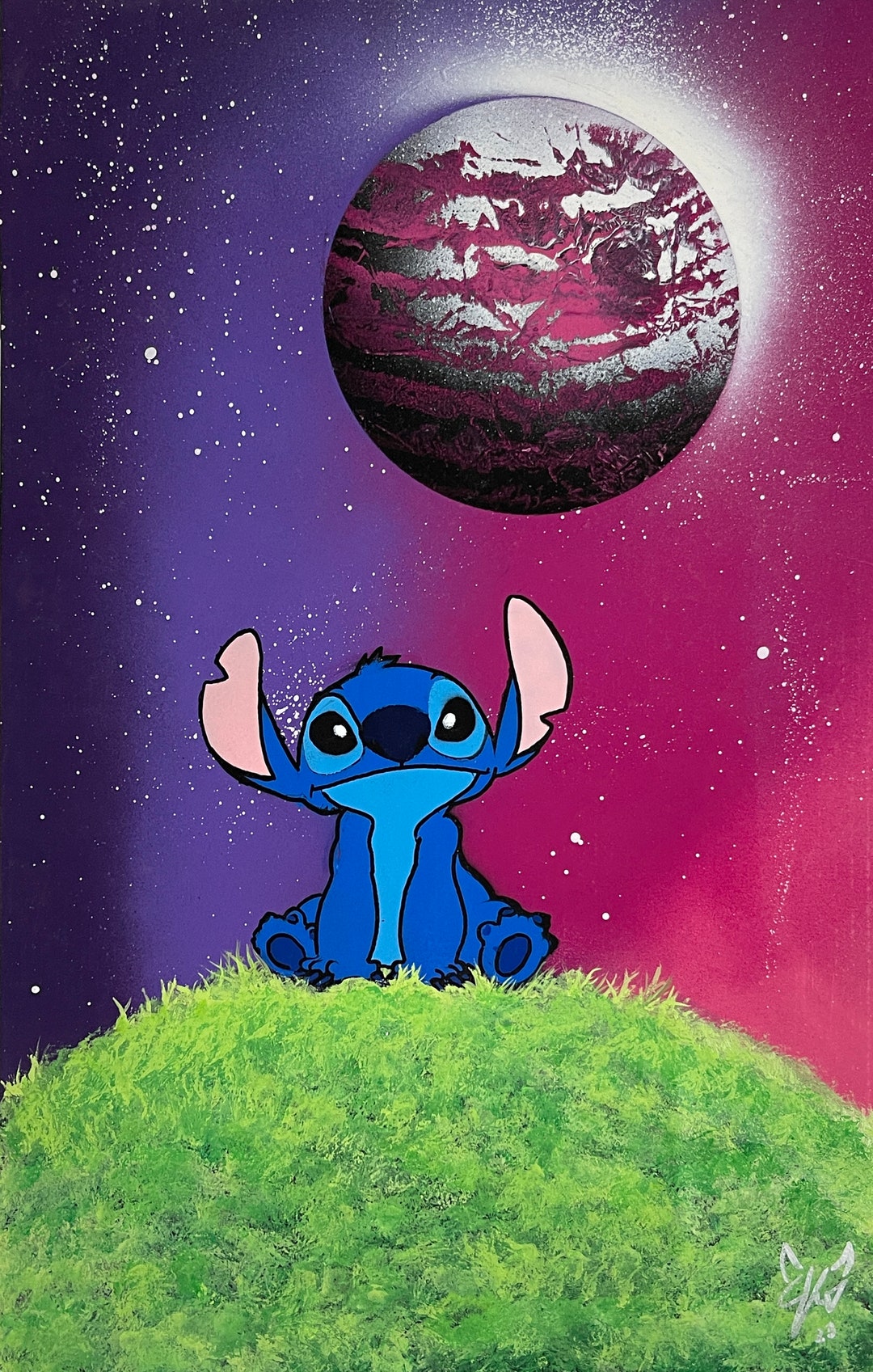 Detailed Full Moon Stitch Poster - Etsy