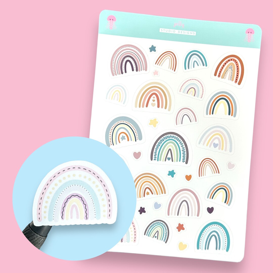 Boho Rainbow Planner Sticker Sheet - Etsy