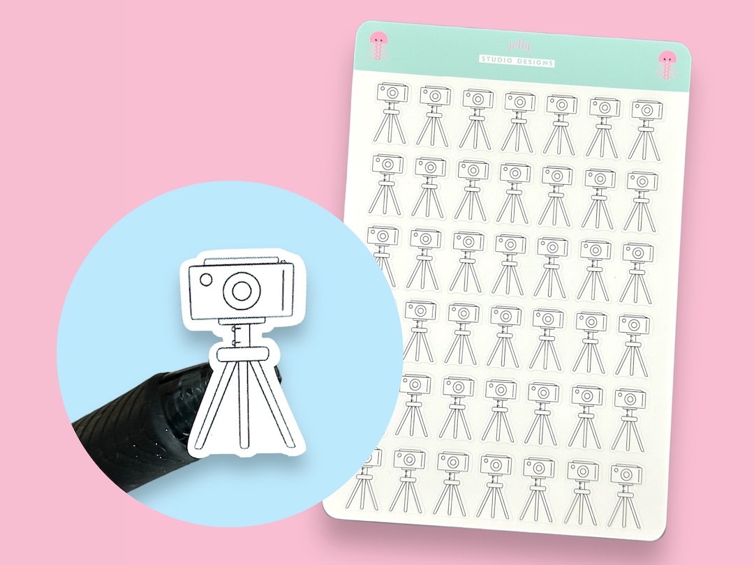 Camera and Tripod Icon Planner Stickers, 42 Stickers per Sheet - Etsy