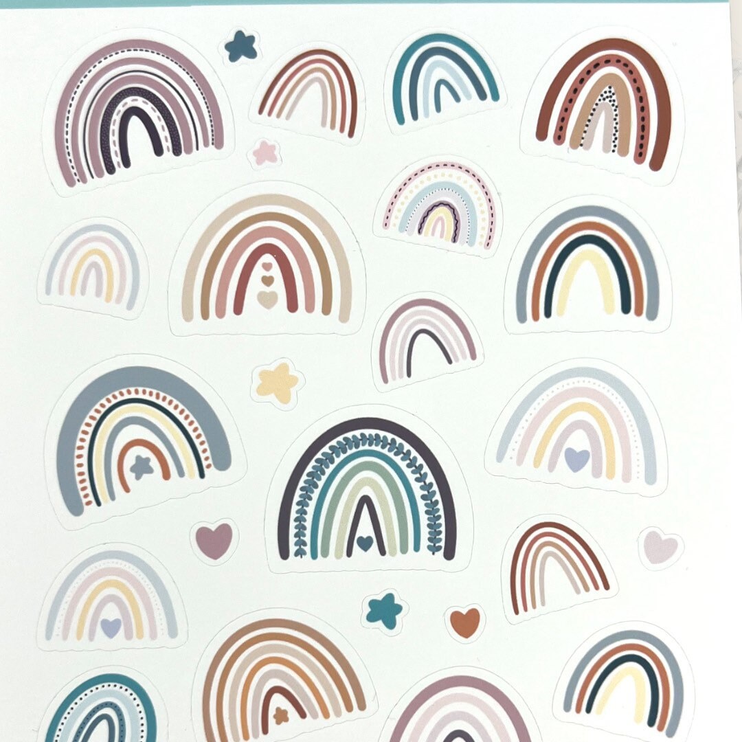 Boho Rainbow Planner Sticker Sheet | Etsy