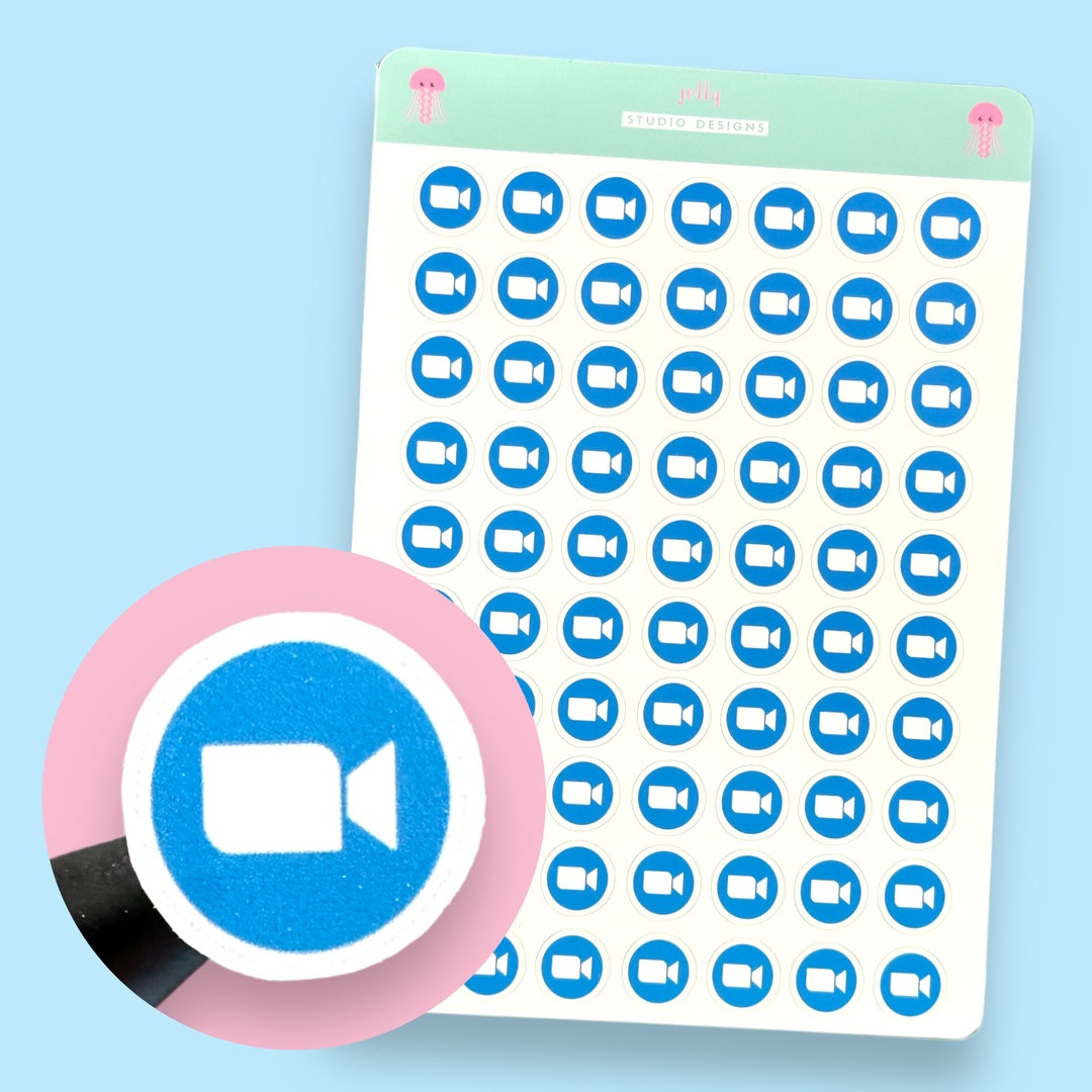 Video Call Stickers Zoom Icon Planner Sticker Sheet - Etsy