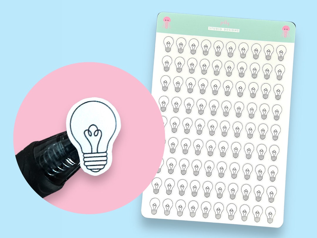 Lightbulb Planner Stickers, 90 Stickers per Sheet - Etsy