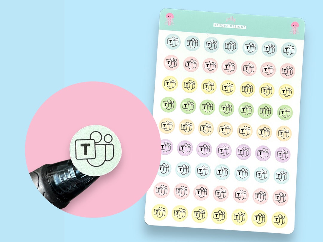 Pastel Teams Meeting Icon Planner Stickers, 63 Stickers per Sheet - Etsy