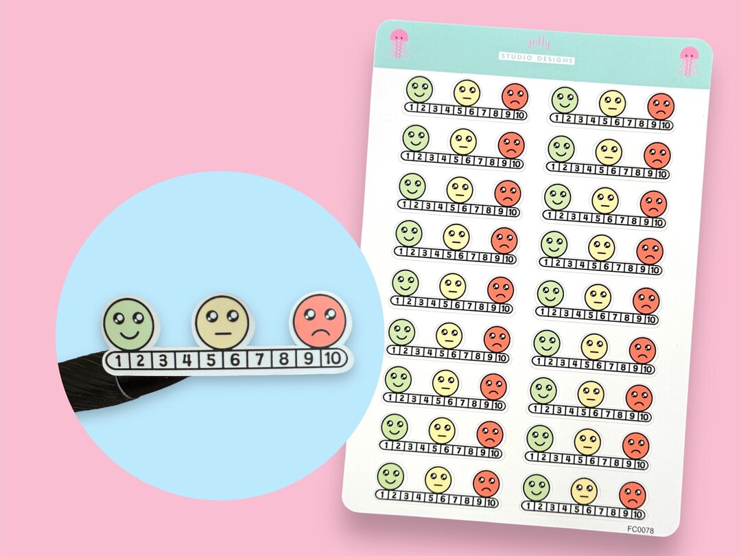 Pain Tracker Planner Stickers, 1-10 Colour in Scale, 18 Stickers per ...
