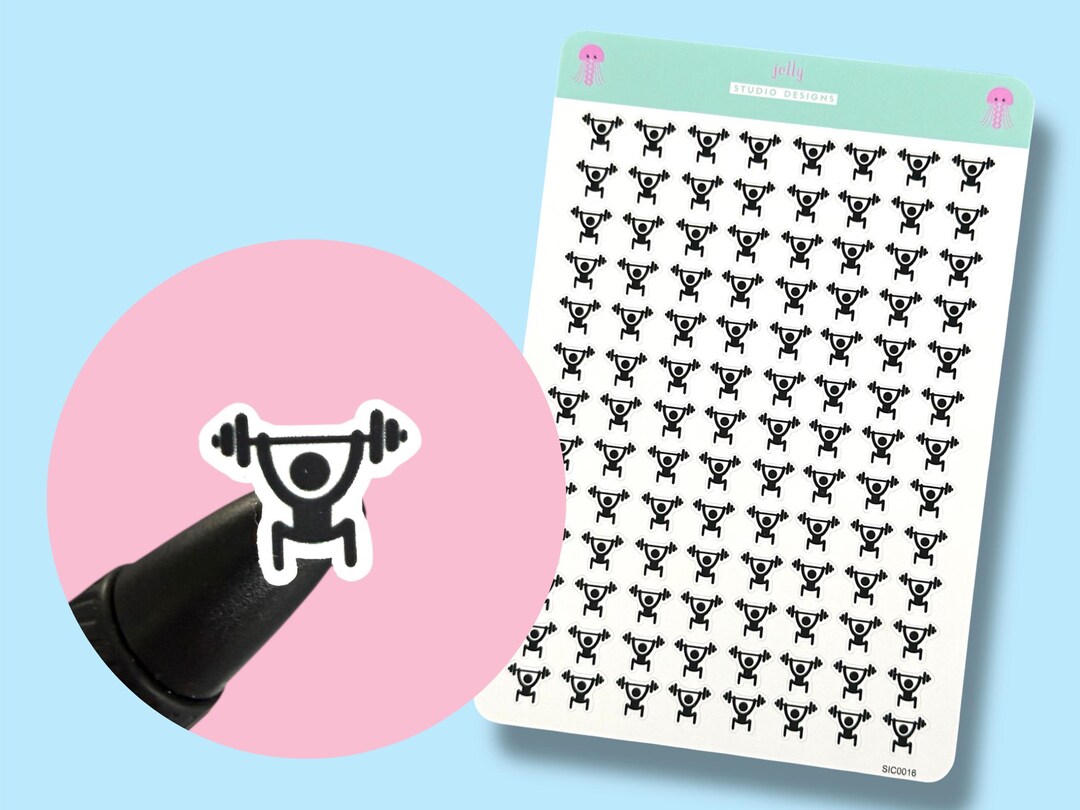 Powerlifting/weight Training Icon Planner Stickers, 104 Stickers per ...