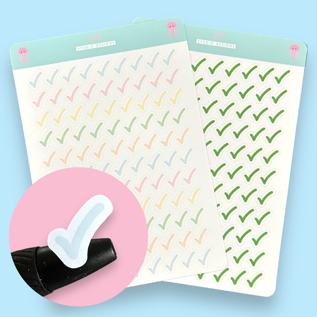 Ticks Planner Sticker Sheet, Pastel Stickers, Checklist Stickers - Etsy