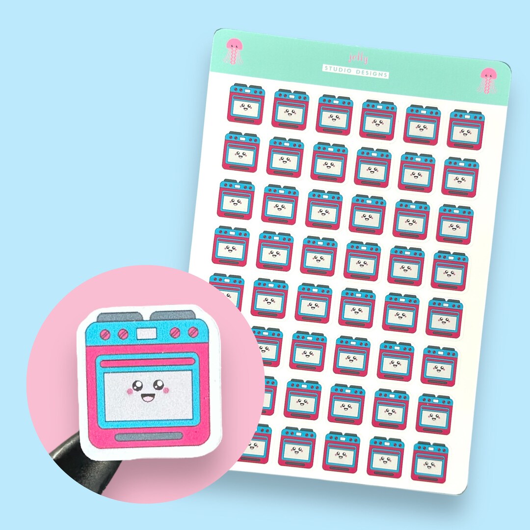 Cute Oven Planner Sticker Sheet, Meal Prep Stickers, Household Chore ...