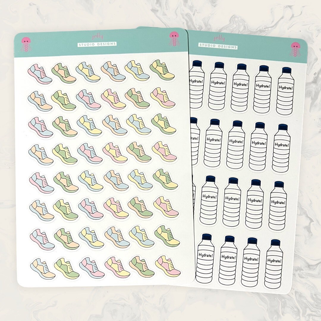 Healthy Living Habit Tracker Planner Stickers Pastel - Etsy