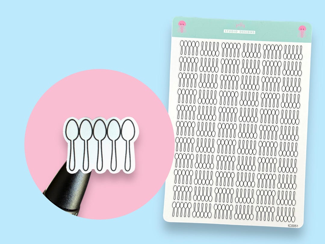 Spoons Daily Tracker Colour in Planner Stickers, 66 Stickers per Sheet ...