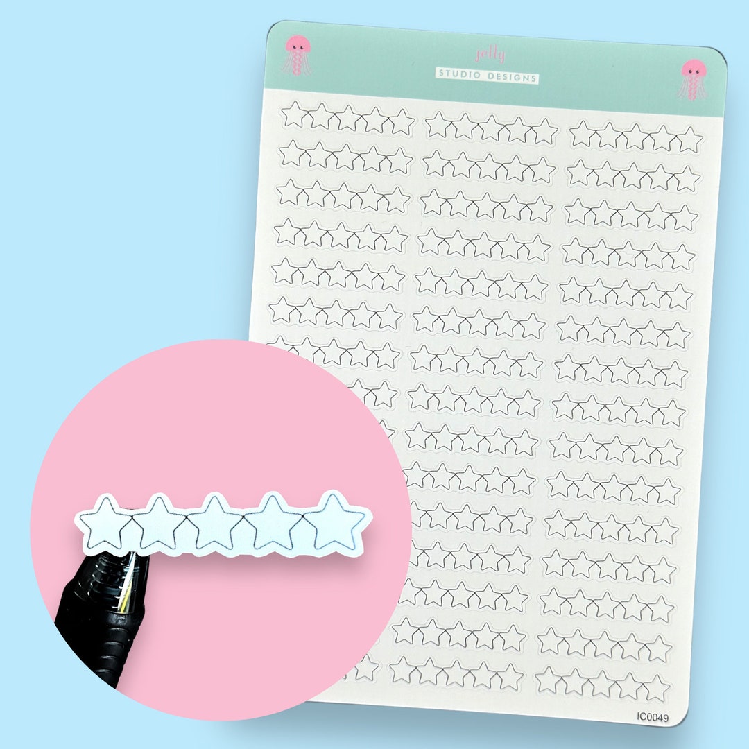 Blank Star Book/movie Rating Colour in Planner Sticker Sheet, 45 ...