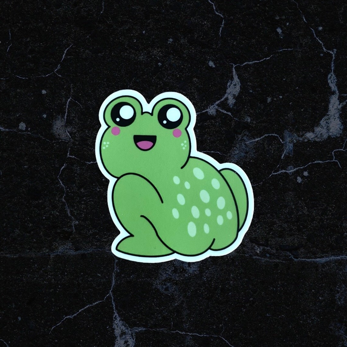 Kawaii Frog Weatherproof Sticker Frog Butt Waterproof Etsy
