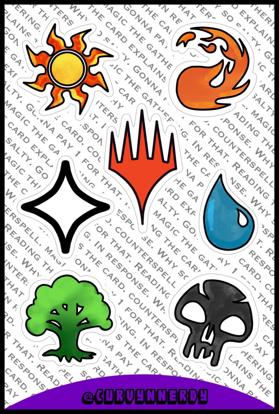 MTG Deck Box Mana Sticker Sheets - Etsy