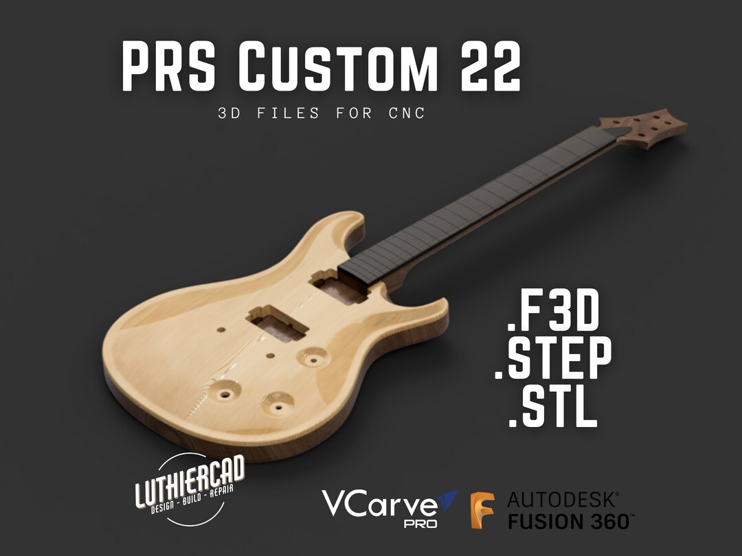 PRS Custom 22 3D Models for CNC F3d, Skp, Step Instant Download - Etsy ...