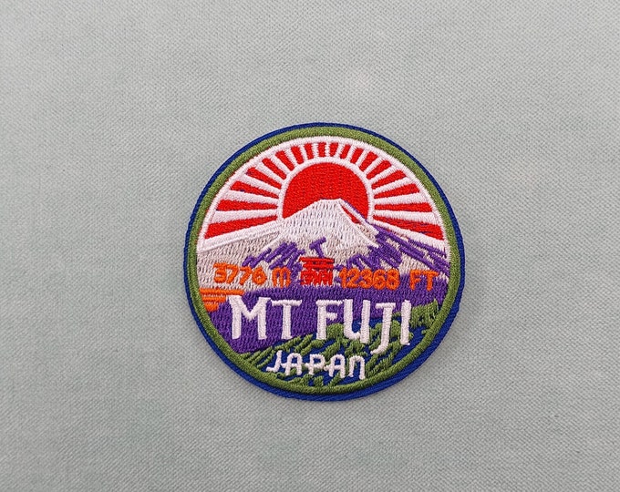 Fuji Japan Iron-on Patch, Rising Sun Embroidered Badge - Etsy