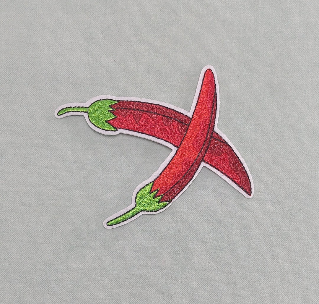 Red Chilli Patch, Embroidered Iron-on Patch, Iron on Patch, Sewing ...