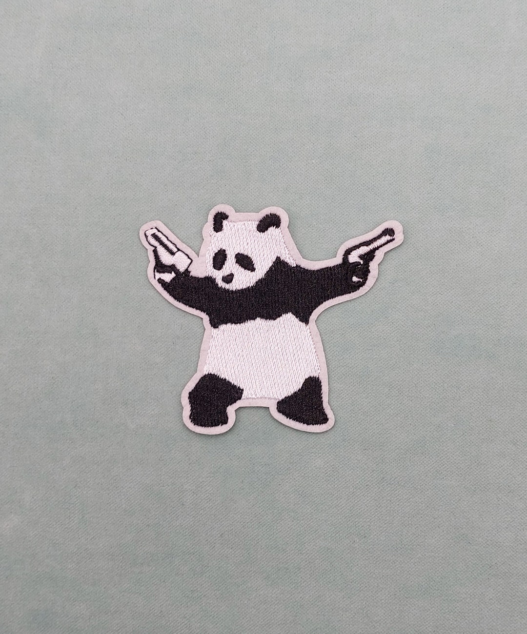 Panda Gangster Iron-on Patch 8 Cm / 7.5 Cm, Embroidered Iron-on Badge ...
