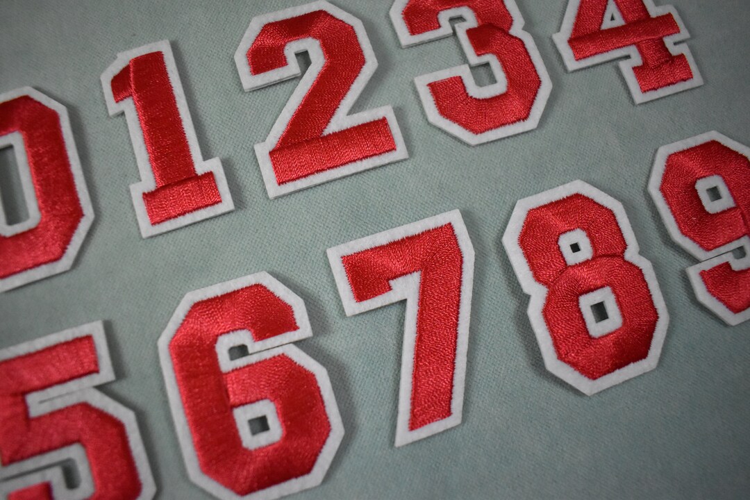 Red Number Patches, Iron-on Embroidered Number Patches, to Customize ...
