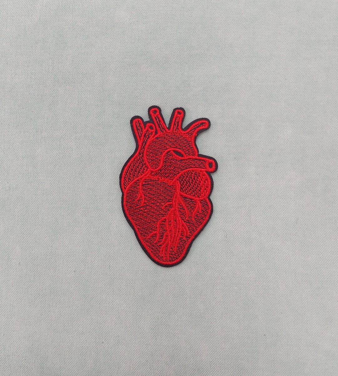 Red Embroidered Iron-on Heart Patch, Badge to Customize Clothing and ...
