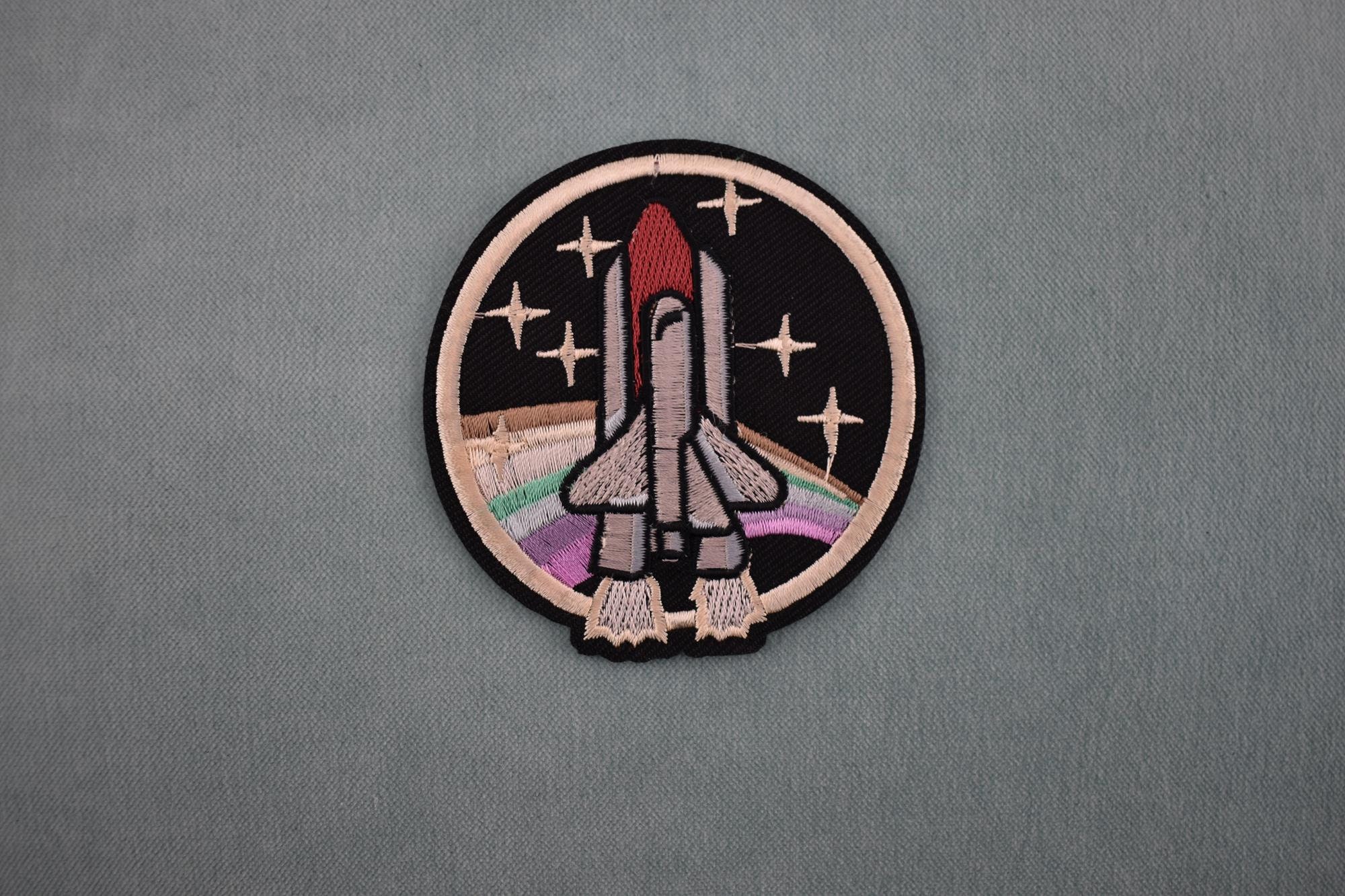 Embroidered rocket patch thermostick badge | Etsy