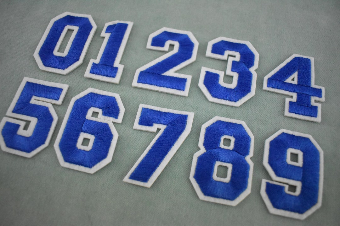 Blue Number Patches, Iron-on Embroidered Number Patches, to Customize ...