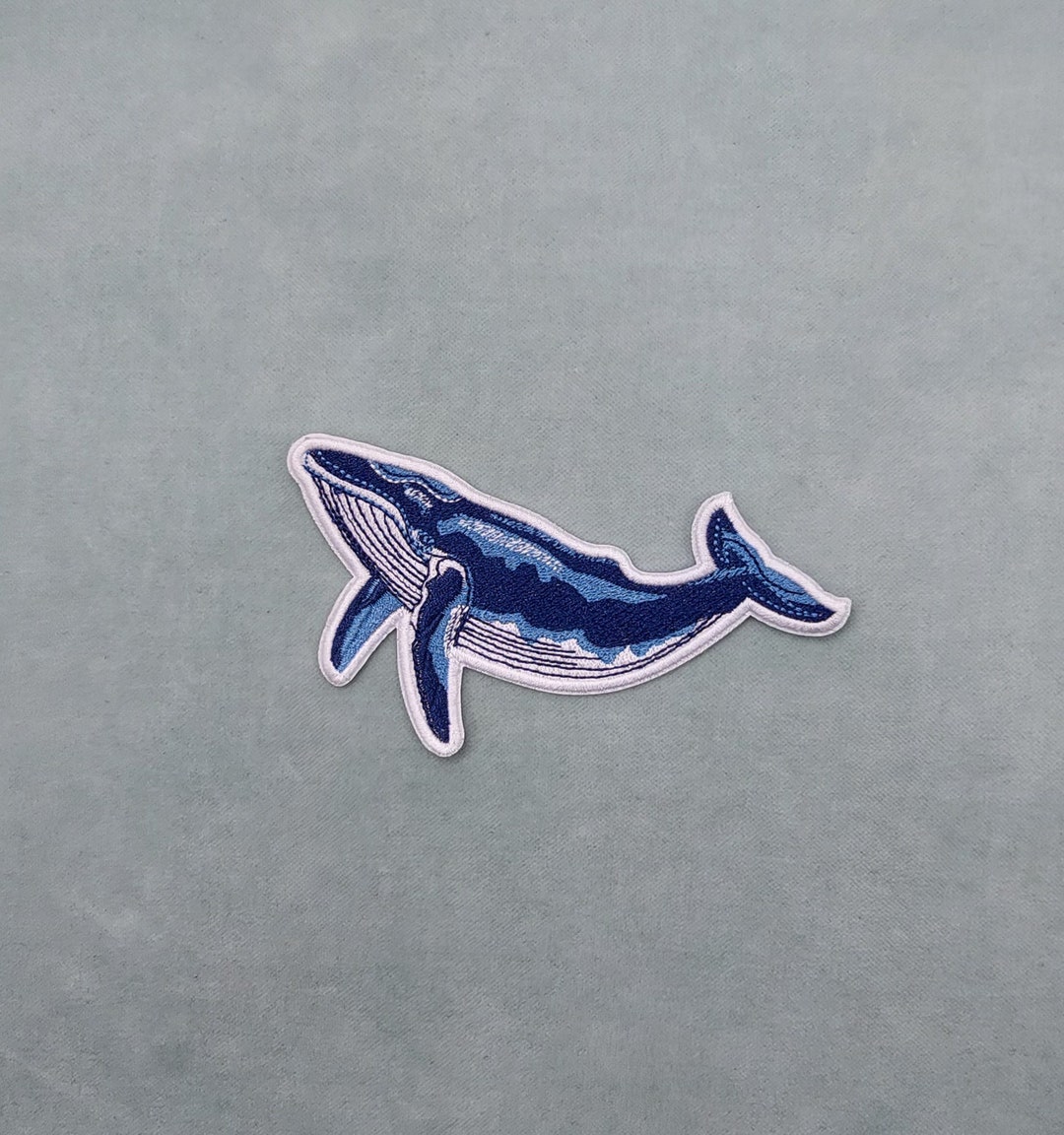 Blue Whale Patch, Embroidered Iron-on Badge, Sew-on Applique - Etsy