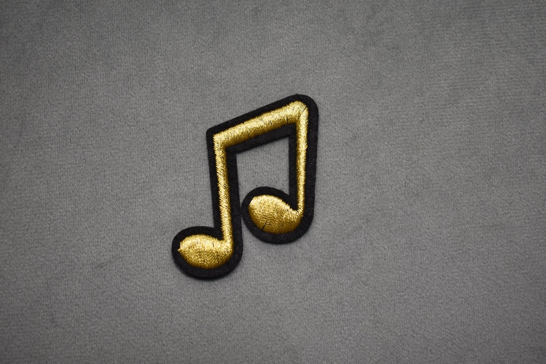 Golden Melody Iron-on Patch, Music Theme Crest Embroidered on Iron - Etsy