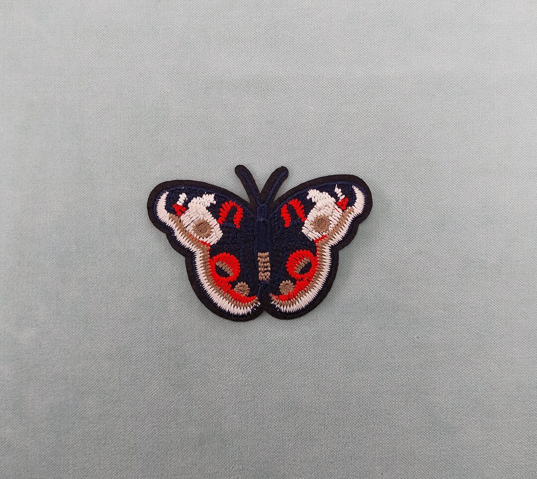 Butterfly Patch Crest in Two Patterns, Embroidered Iron-on Art, Iron on ...
