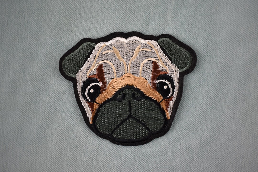 Pug Dog Patch, Embroidered Iron-on Patch - Etsy