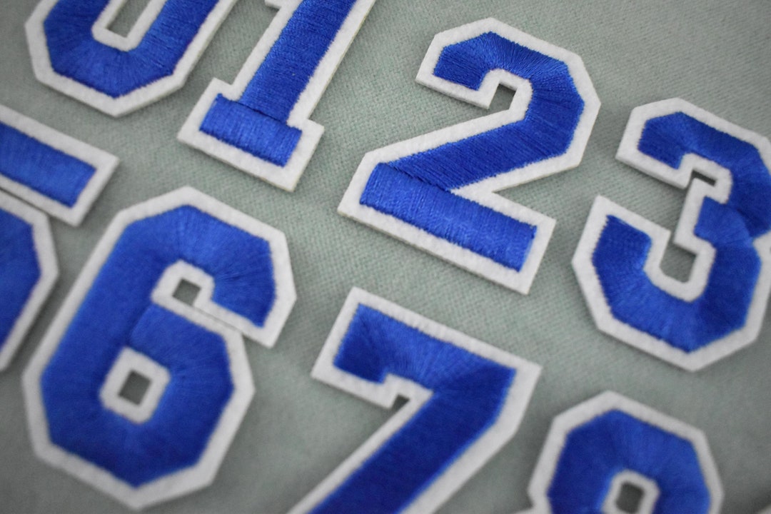 Blue Number Patches, Iron-on Embroidered Number Patches, to Customize ...