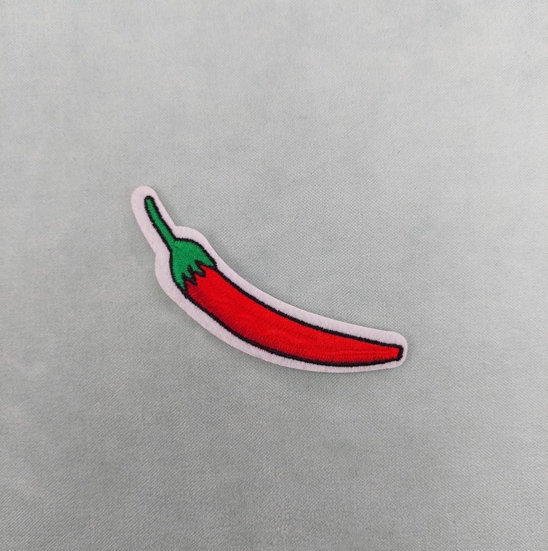 Red Chili Pepper Patch, Embroidered Iron-on Patch, Iron on Patch, Sew ...