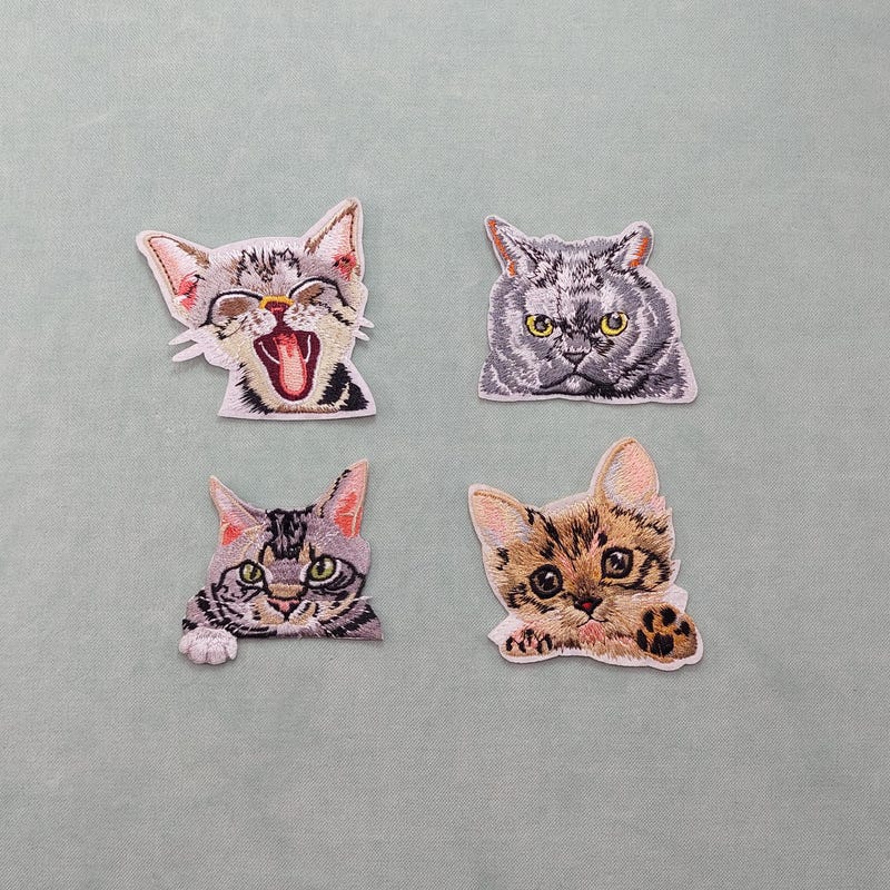 Cat Patches Embroidered - Etsy