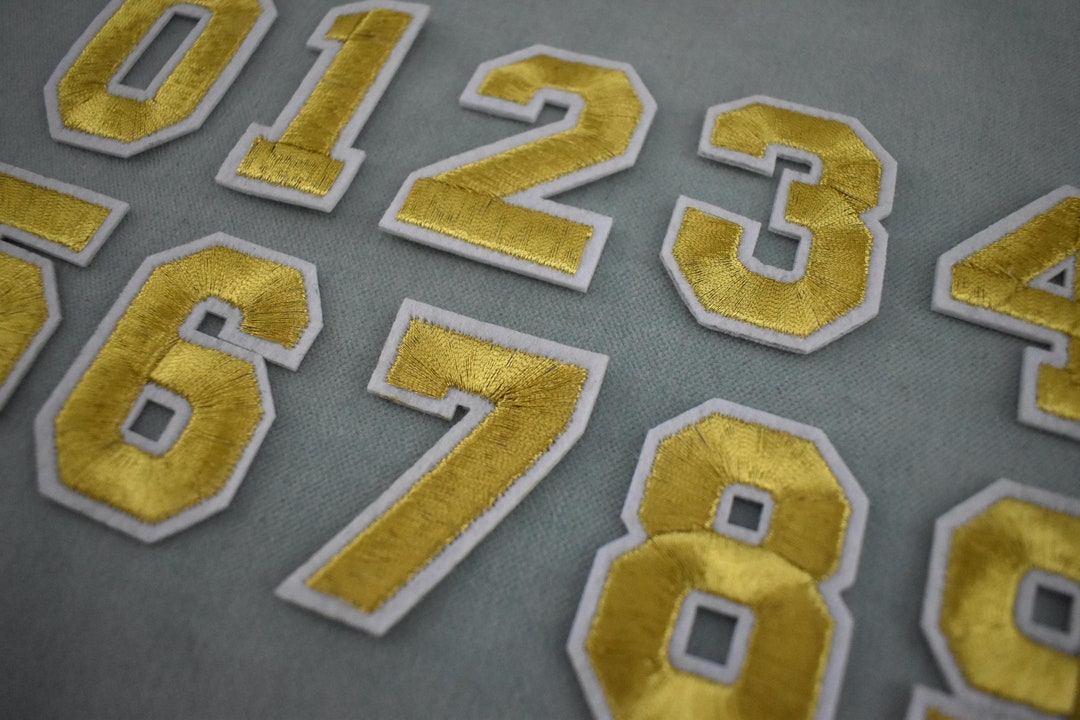 Gold Number Patches, Iron-on Embroidered Number Patches, to Customize ...