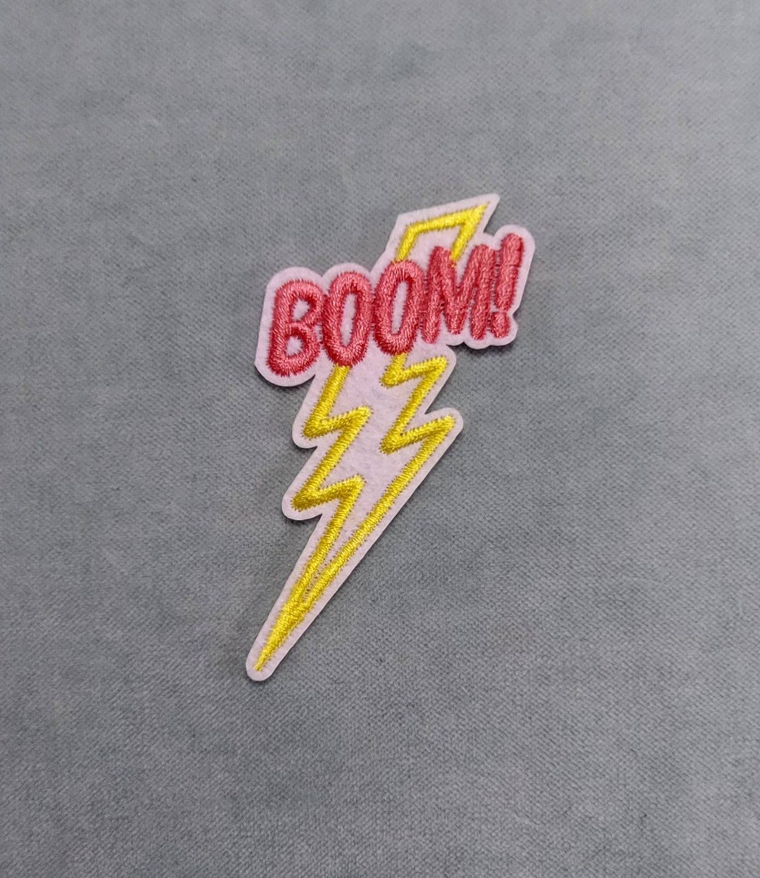 Boom Patch, Embroidered Iron-on Lightning Onomatopoeia Patch, Iron on Patch, Sewing Patch ...