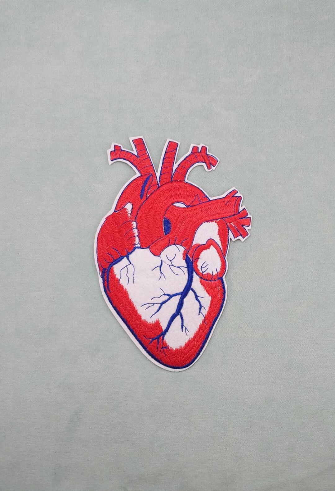 Embroidered Large Heart Patch 6cm/9cm Iron-on Heart Anatomy Crest ...