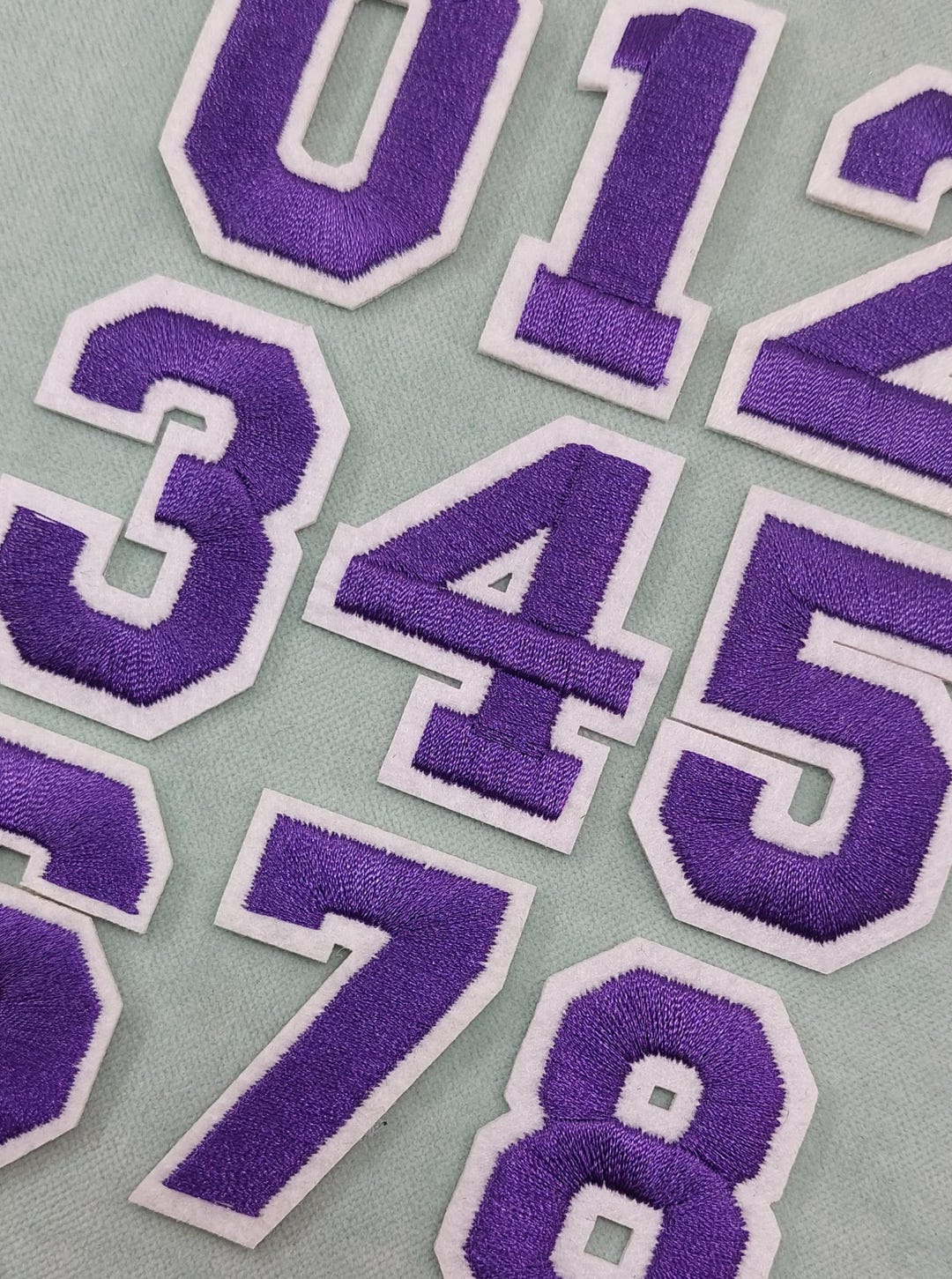 Purple Number Patches, Embroidered Iron-on Number Badges, to Customize ...