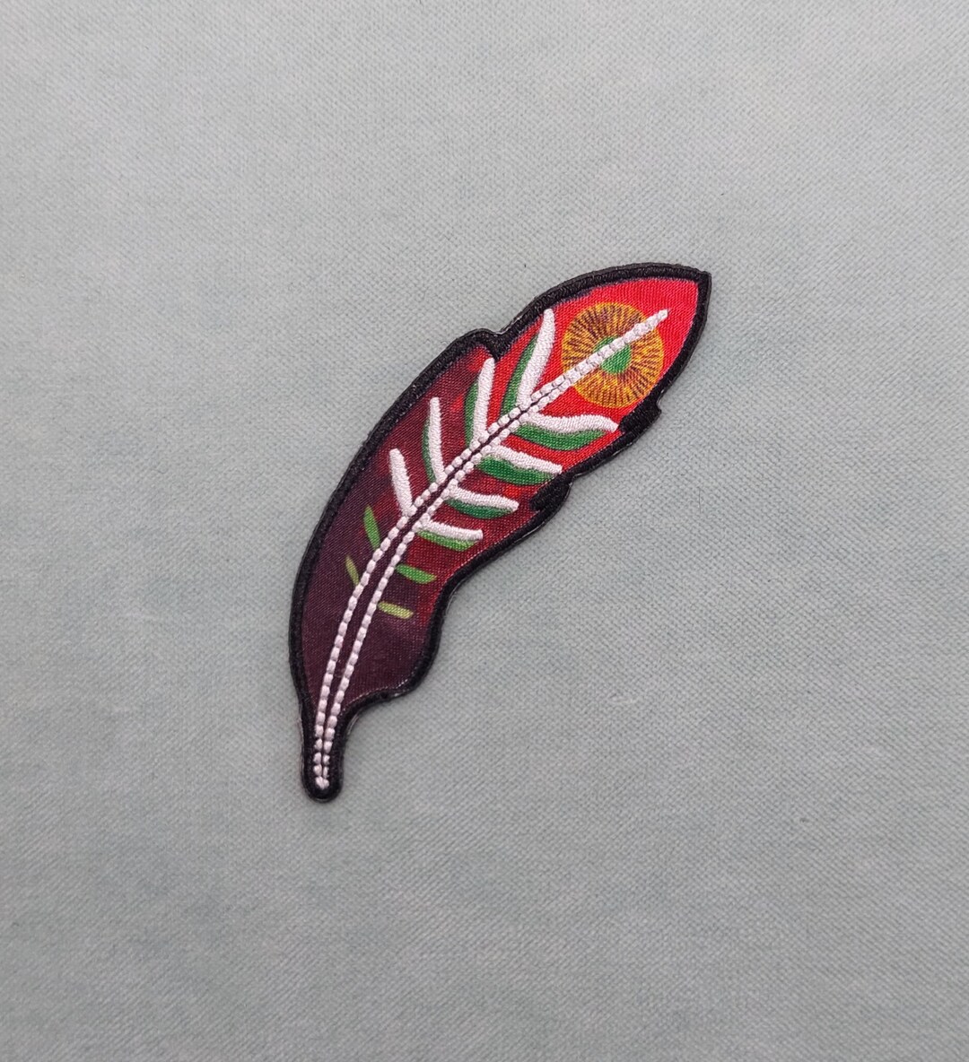 Iron-on Peacock Feather Patch Embroidered Badge on Iron - Etsy