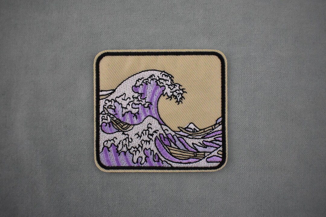 The Great Wave Kanagawa Iron-on Patch Embroidered Crest - Etsy