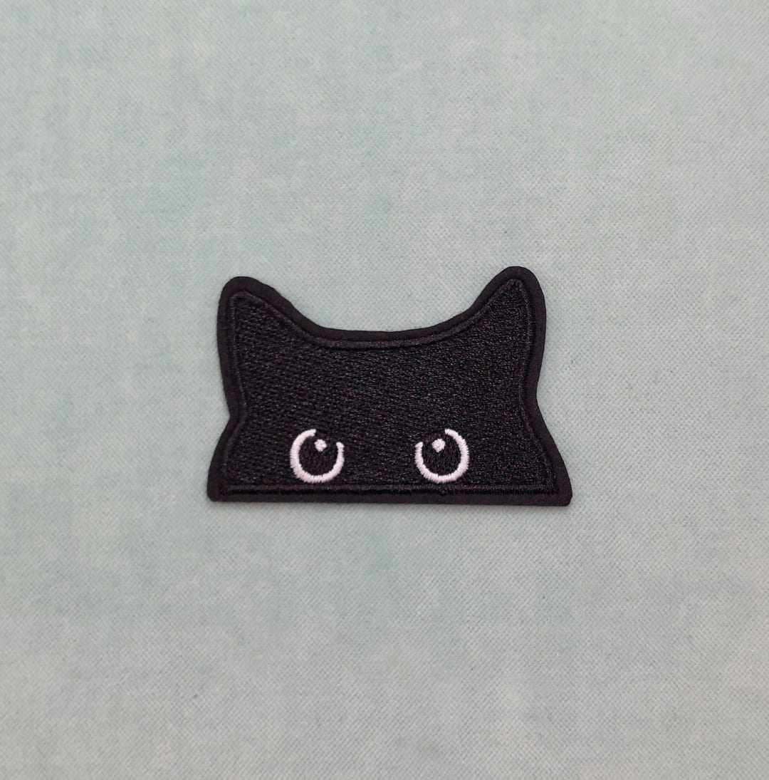 Black Cat Eye Patch (4.5cm/7cm), Embroidered Iron-on Badge - Etsy